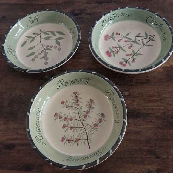 Certified International | Dining | Herb Design Ceramic Plates Set Sage ...